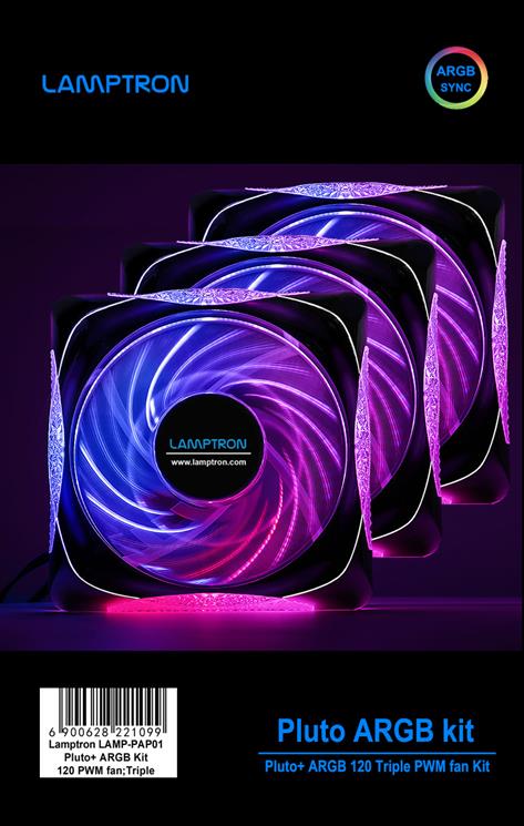 Lamptron Pluto+ ARGBKit - PWM fan - 120mm,Triple Kit - Lamps